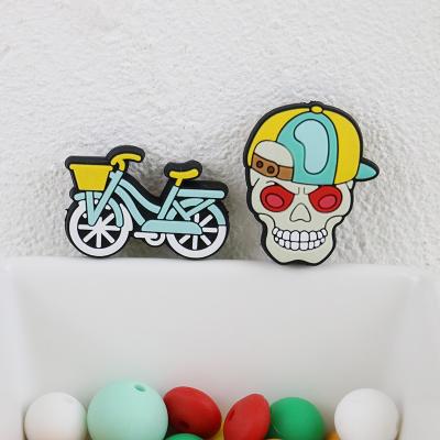 중국 DIY 펜 열쇠고리를 위한 맞춘 핼로윈 머리 호박 실리콘 초점 비즈 판매용