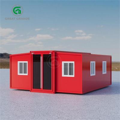 China Fácil instalação Casa pré-fabricada expansível com piso de madeira contraplacada de bambu e ducha à venda