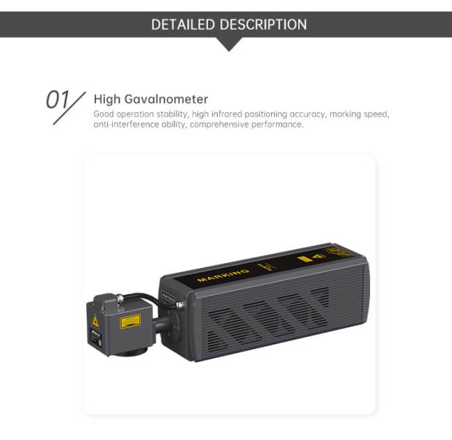 Laser marking machine side view