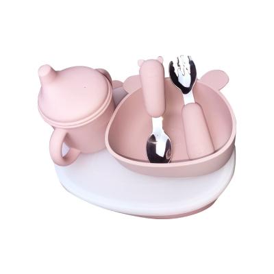 Κίνα Αντέξτε το σύνολο 6Pcs BPA σίτισης μωρών σιλικόνης μορφής ελεύθερο κύπελλο αναρρόφησης με το καπάκι προς πώληση