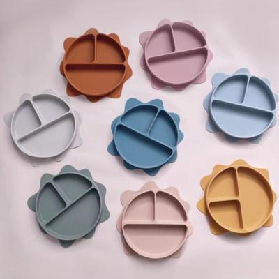 Chine Le silicone libre d'aspiration de bébé de BPA plaquent les cuvettes de alimentation écologiques Sun formé à vendre