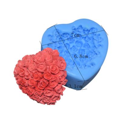 중국 기구 입안에서 스르르 녹는 사탕 케이크 심장을 굽는 식품 등급 실리콘은 3d 실리콘 주형을 상승시켰습니다 판매용