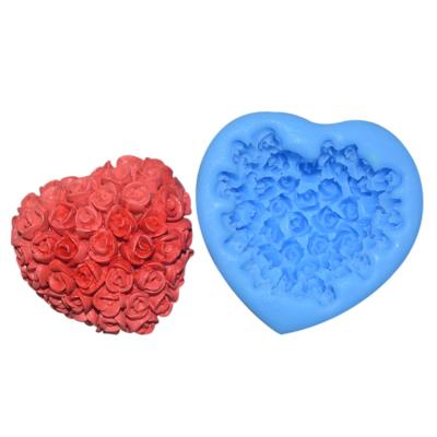 중국 기구 입안에서 스르르 녹는 사탕 케이크 심장을 굽는 식품 등급 실리콘은 3d 실리콘 주형을 상승시켰습니다 판매용