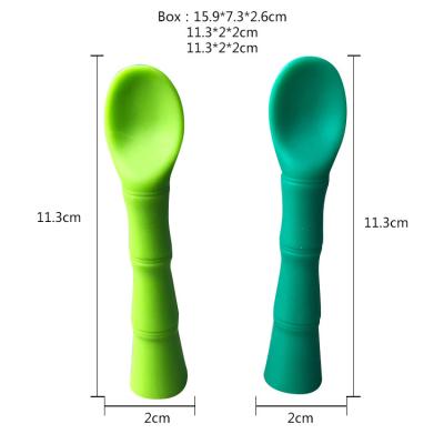 중국 평범한 BPA 무료 아기 실리콘 생성물 대나무는 주문 제작된 크기를 숟가락으로 뜹니다 판매용