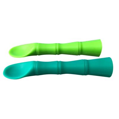 중국 평범한 BPA 무료 아기 실리콘 생성물 대나무는 주문 제작된 크기를 숟가락으로 뜹니다 판매용