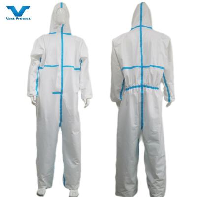 Cina PP SMS Microporous Nonwoven Disposable Coveralls Per PPE CE Tipo 4 5 6 Protezione in vendita