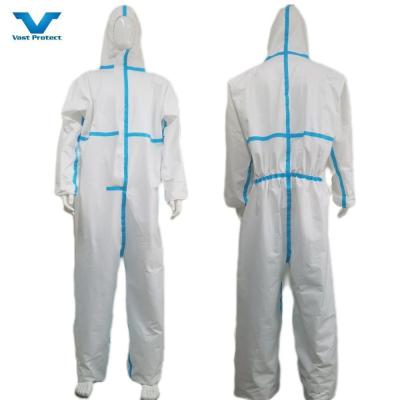 China CE EN14126 Beschermende witte werkkoveralls met enkelstijl en OEM geaccepteerd Te koop