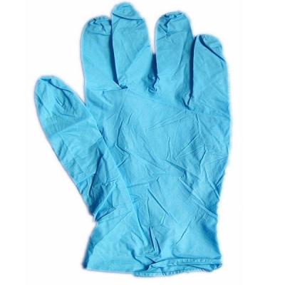 China Blue Nitrile Gloves No Latex Powder Free ISO Certified 240mm Length for Food Handling for sale