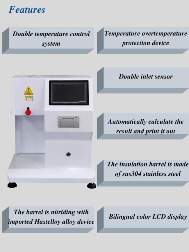 ASTM D1238 Touch Screen Plastic and Rubber Melt Flow Index Testing Machine