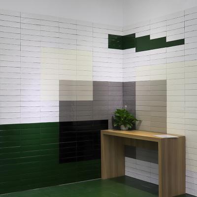 Cina Il bagno ha lustrato le mattonelle ceramiche della parete della decorazione nella famiglia di colore verde in vendita