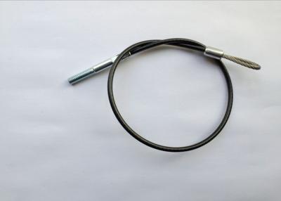 中国 3.5mm の 50mm の糸棒が付いている黒いポリ塩化ビニールによって塗られる鋼鉄ケーブル会議 販売のため