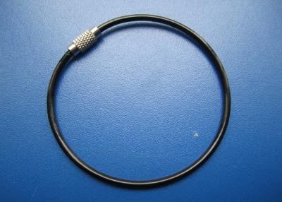 中国 2.0mm 黒い PU はステンレス製のバックルによってステンレス製ケーブルの札に塗りました 販売のため