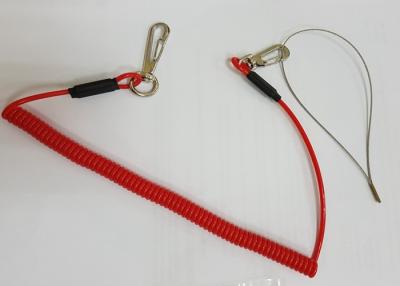 China 3.0mm Pu Rood Gerold Sleutelkoordkoord met wartelhaken en Ronde Lijn Te koop