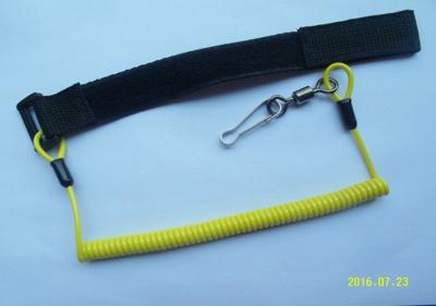China Venster die de Gerolde Spiraalvormige Sleutelkoorden van het Veiligheidshulpmiddel Geel met Klitband/Wartelverbinding schoonmaken Te koop