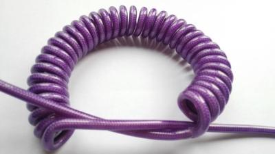 China 5mm Verlengbare Elastische het Sleutelkoord van de het Hulpmiddelveiligheid van het de Lentekoord Sterke het Trekken Transparante Purple Te koop