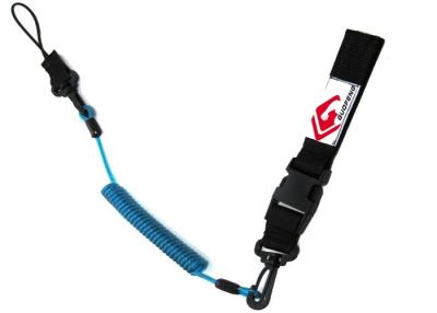 China 4.0mm Blauwe het Hulpmiddelsleutelkoorden van de Douane Roestvrije Veiligheid/Intrekbaar Hulpmiddelsleutelkoord met Klitband voor Hengel Te koop