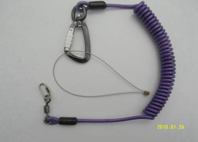 China As correias roxas da ferramenta da segurança da bobina com giro engancham/botões de escalada Carabiner à venda