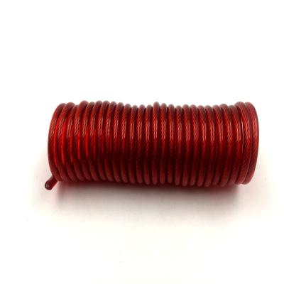 China Correia grande da segurança da ferramenta do tamanho 5.0mm das correias claras revestidas da ferramenta da segurança da mola do PVC do vermelho à venda
