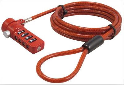 Cina Serratura del cavo di sicurezza della compressa di colore/serrature a combinazione luminose del computer portatile lunghezza di 1.5m - di 1 in vendita