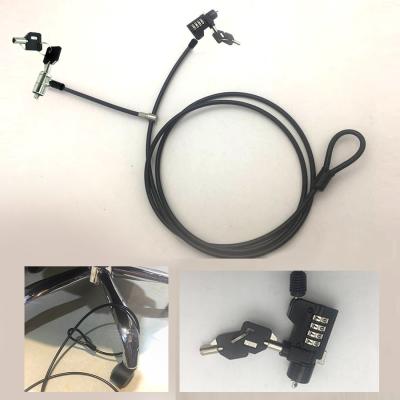 Cina Due capi che chiudono la serratura a combinazione a chiave Carabiner del cavo con sicurezza cablano/chiavi in vendita