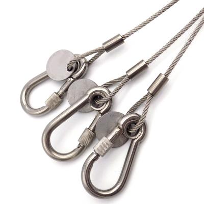 Cina Imbracatura d'acciaio del cavo dell'acciaio inossidabile della cordicella di sicurezza dell'Assemblea del cavo metallico di alta qualità con il Pin in vendita