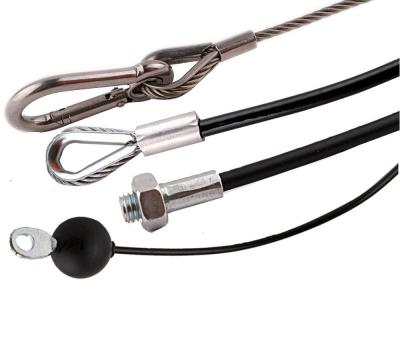 Cina l'assemblaggio cavi d'acciaio trasparente di 1.8mm Glavanized con Carabiners/ditale osserva/palla di nylon in vendita
