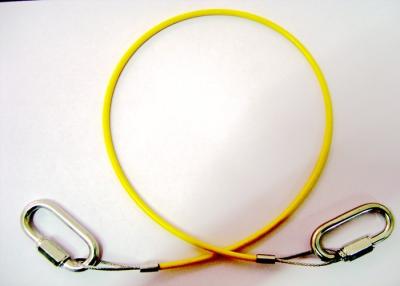 Cina Il cavo metallico d'acciaio rivestito giallo del PVC lancia il cavo con i collegamenti rapidi ad entrambi i lati in vendita
