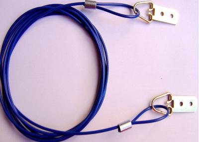 Cina cavo rivestito blu delle imbracature dei cavi metallici del PVC Glavanized 4.0mm/di 3.0mm con gli anelli a D per appendere in vendita