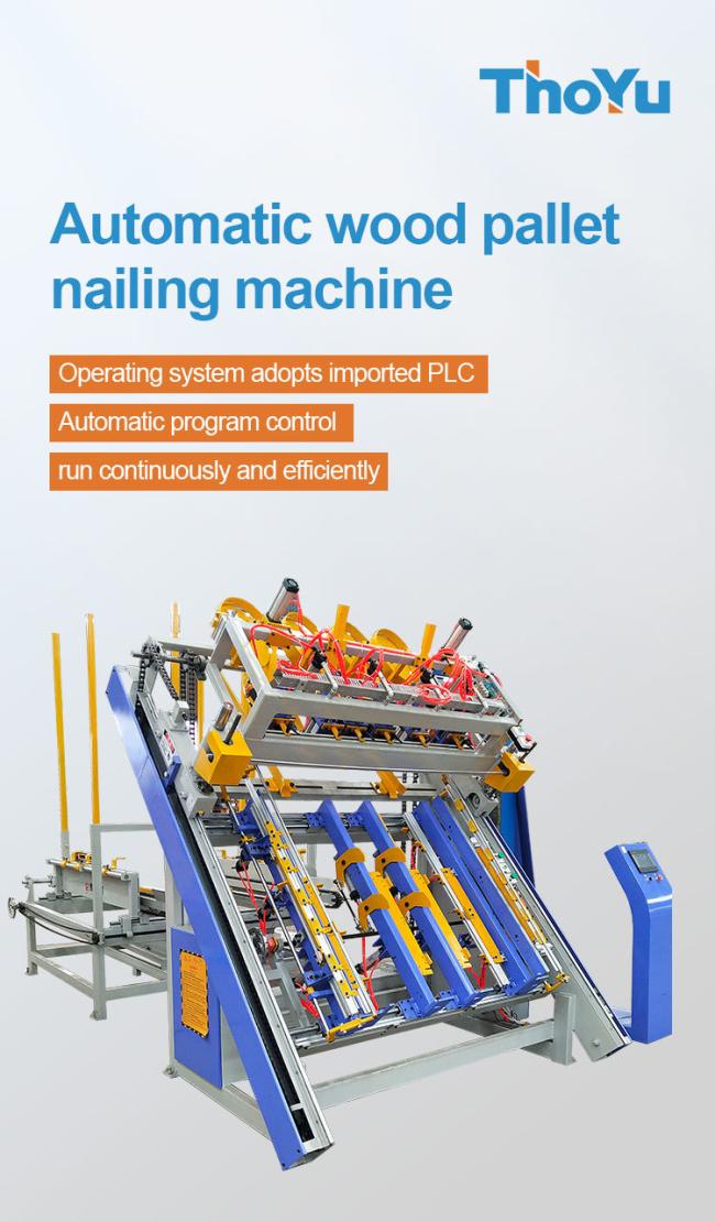 Pallet nailing machine for wooden pallet assembly