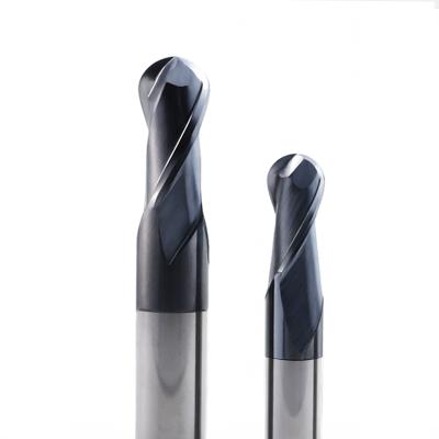 China 2 Flötenkarbid Kugel Endmühle ALCRN Beschichtung für 45HRC Stahl zu verkaufen