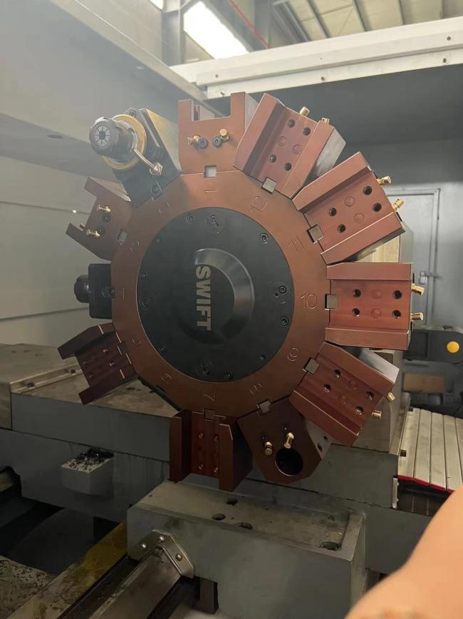 Detailed view of TCK56 lathe components