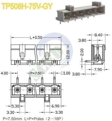 China 300V 18A Kopf Männliche Steckdosen Tonhöhe 7,50mm 2-16P Steckdosen Steckdosenblock zu verkaufen