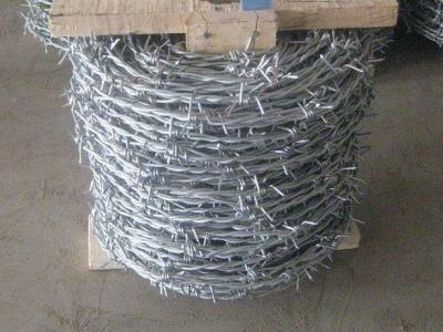 中国 倍によってねじられる電流を通された有刺鉄線のコイルのスパイクの鉄条網の鉄ワイヤー材料 販売のため