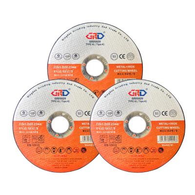 China 50 PCS GRD High Speed 4.5-inch 115*1.2*22.23 Cutting Wheel Abrasive Rail Cutting Disc for Inox/stainless Steel Cutting for sale