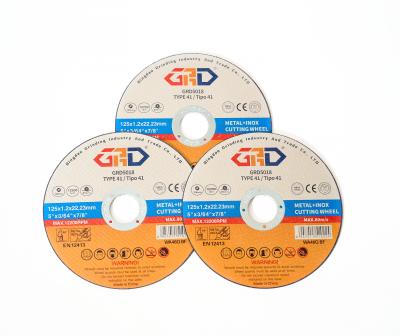 China 5 Inch 125X1.2X22.2mm Disco De Corte Grinding Cutting Disk Steel and Aluminum Oxide Resin Bonded 125mm Cutting Wheel Flaps for sale