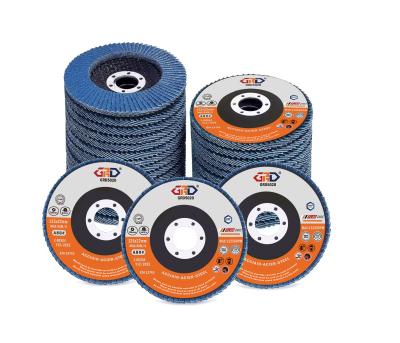 China 40 Grit 115mm Disco Flap Disc Aluminium Oxide Metal/Wood/Stainless Steel OEM OBM Supported Paper Backing Polisher Flap Wheels for sale