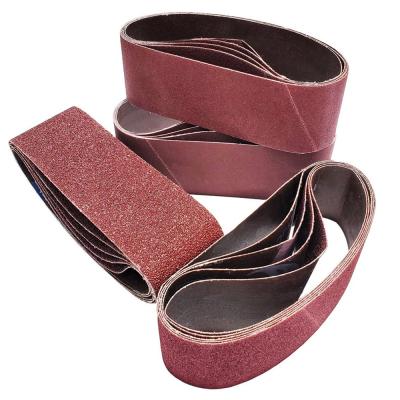 China 3X21 Inches 75X533mm Wear-resisting Aluminum Oxide Abrasive Sanding Belt for Wood Floor Cloth Sanding Belt for sale