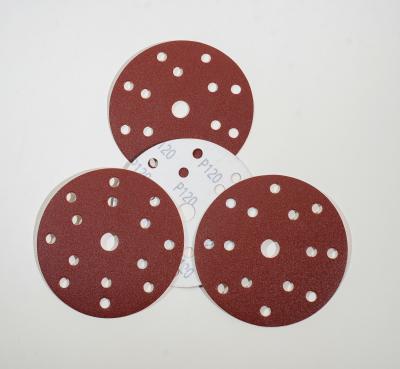 China 125mm Red Round Polishing Sandpaper Abrasive Grinding Discs for Sanding and Polishing Tasks for sale