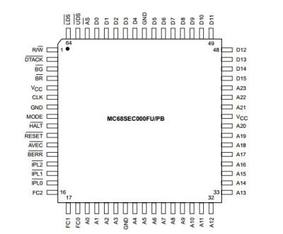 Cina Addendum del chip del circuito integrato M68000 all'utente MC68SEC000CFU10 manuale MOTOROLA QFP64 in vendita