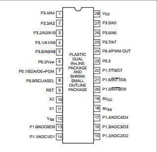China MCU-Microcontroller Eenheidss87c752-5n28- -80C51 microcontroller familie kanaliseert de met 8 bits 2K/64 OTP/ROM, 5 A/D met 8 bits, I Te koop