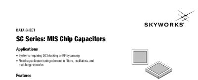 中国 Skyworks SC04701518 の帽子の薄膜 47PF 100V SMD 1035/500P 1036/200P 販売のため