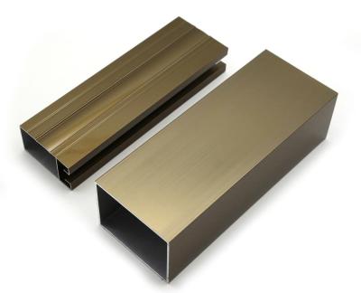 Chine profil de Champagne Series Anodized Aluminium Extrusion de l'électrophorèse 6063-T5 pour largement l'usage en verre à vendre