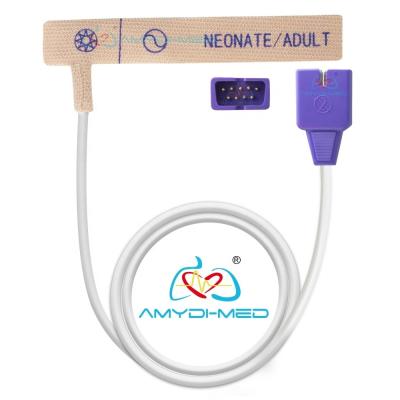 China ISO 13485 Certified Medic Consum Compatible for Nellcor Max DS-100a Spo2 Sensor Disposable Non-Woven Adult Neonatal Spo2 Probe for sale