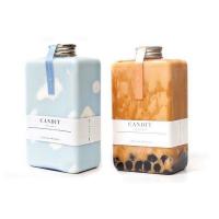 Cina materiale dell'ANIMALE DOMESTICO della bottiglia del tè della bolla del quadrato di dimensione 500ml con il logo su misura in vendita