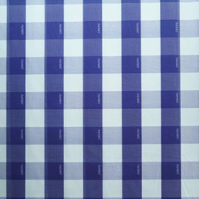 Cina larghezza a 84 pollici del poliestere del tartan del tessuto bianco e blu di 70g-90gsm in vendita