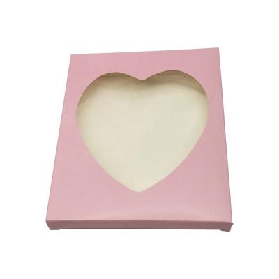 China Custom logo Eyelash Box Pink Printing Color Heart Shaped Window PVC Eyelash Packaging Box Vendor for sale