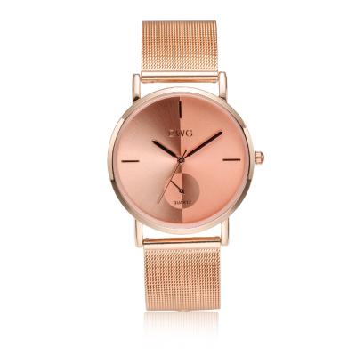 China Uiterst dunne 3ATM Waterdichte Minimalistische Rose Gold Watch Miyota Movement Te koop