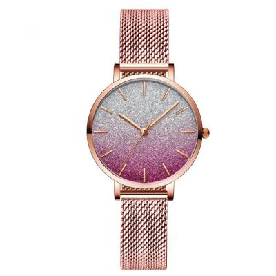 China Van de de Dameslegering van de Giltterwijzerplaat van het het Kwartshorloge het Roestvrije staal Mesh Band Waterproof Te koop