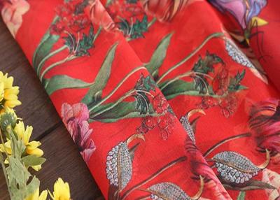 Cina Tipo del voile stampato cotone fusibile del tessuto di seta con la decorazione dei fiori in vendita
