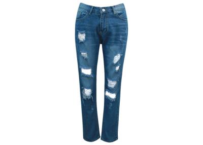 Cina Jeans diritti esili blu scuro, metà di aumento di Eco dei jeans diritti elastici della gamba in vendita